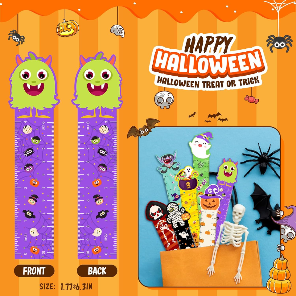 170PCS Halloween Bookmark Rulers, Halloween Themed Prints Bookmarks ...