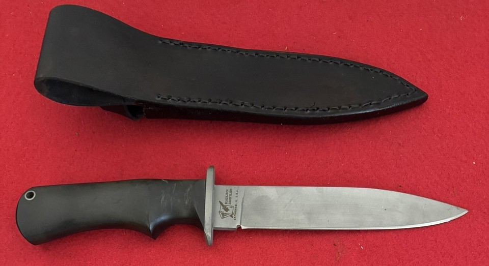 Vintage Blackjack Classic Blades, AWAC Fixed Blade Knife, Custom Sheath ...