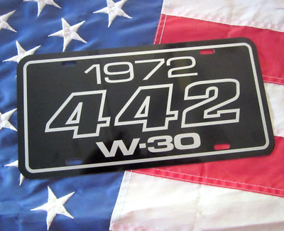 1972 Oldsmobile 442 W-30 license plate car tag 72 Olds American Muscle ...