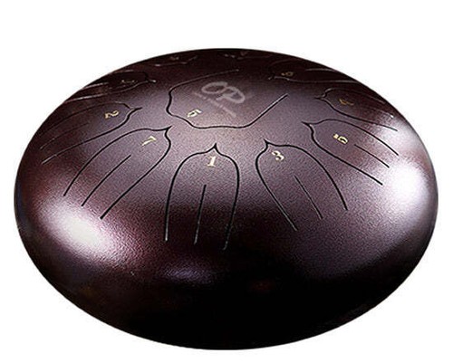 Opus Percussion 12" Metal 11-Note Lotus Carves Style Tongue Drum in ...