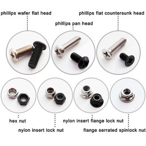 50pcs M2-M5 Phillips Head Round Screw Bolt Hex Self-locking Nylock Nut ...