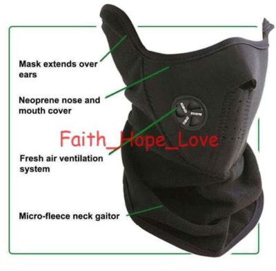 Brand New Black Neoprene Snowboard Biker Face Cover Facemask Protection ...