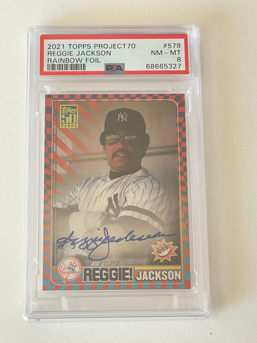 2021 Topps Project 70 Reggie Jackson AUTO Holo Foil Autographed PSA 8 ...