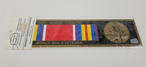 WORLD WAR II VETERAN BUMPER STICKER - ARMY NAVY AIR FORCE MARINES ...