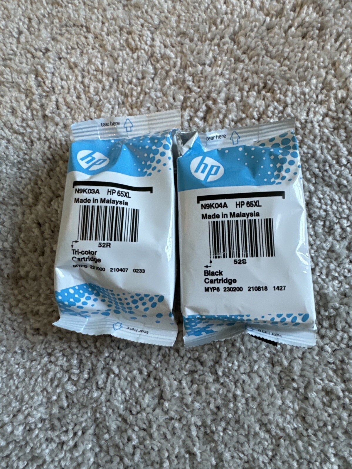Genuine HP Deskjet 5052 Envy 5070 65xl/65 Black & Tri-color cartridg ...