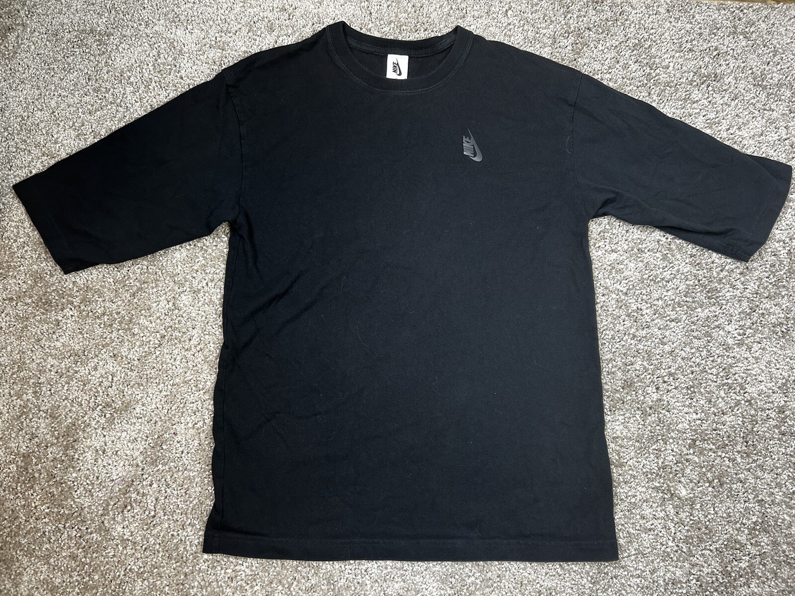 Nike SAMPLE Lab Essentials T-Shirt Black Sideways Swo… - Gem