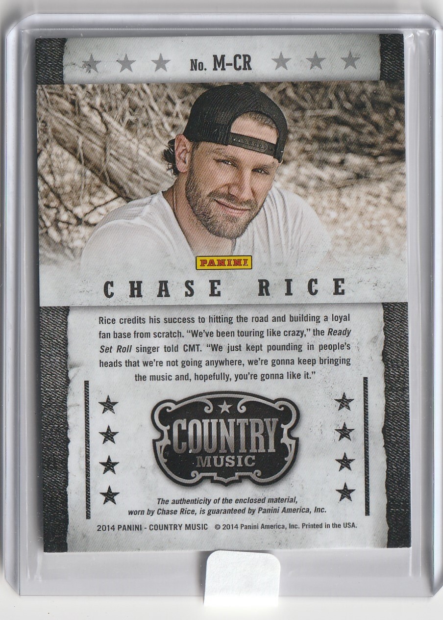 2014 PANINI Country Music Musician Material Chase Rice # M-CR 155/175 ...