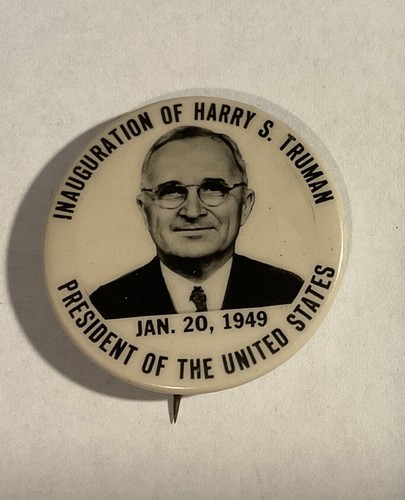 Harry Truman Inaugeration 1.25" Campaign Pin Button 1948 TRU-2019 Hake ...