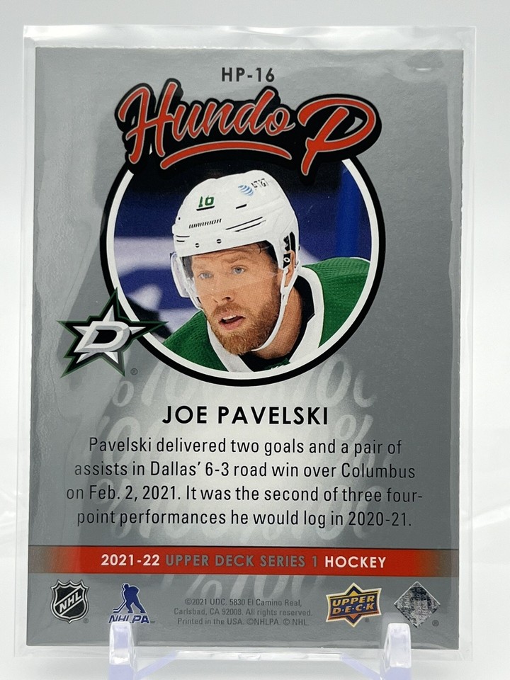 2021-22 UD Series 1 Hundo P #HP-16 Joe Pavelski Dallas Stars | eBay