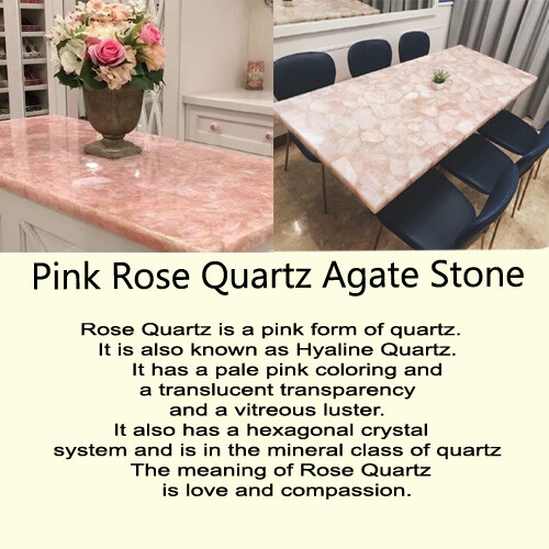 Stunning Rose Quartz Stone Dining Table Crystal Healing Gemstone Decors ...