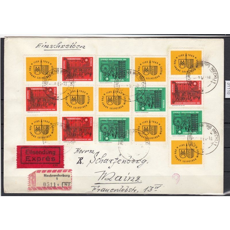 DDR 1964, Mich.-No.: 1012-13 Cancelled Letter Zdr. Combination | eBay UK