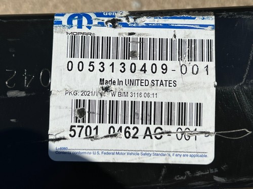 Bumper Cover Reinforcement-C, VIN: T, 4 Door, Sedan, 103.0" WB Mopar ...