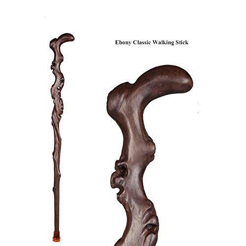 Wood Cane with Supportive Curved Handle Exquisite Carving Walking Canes ...