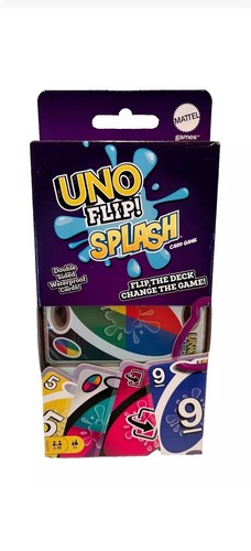 Mattel Games UNO Flip! Splash Card Game: Water-Resistant Double-Sided ...