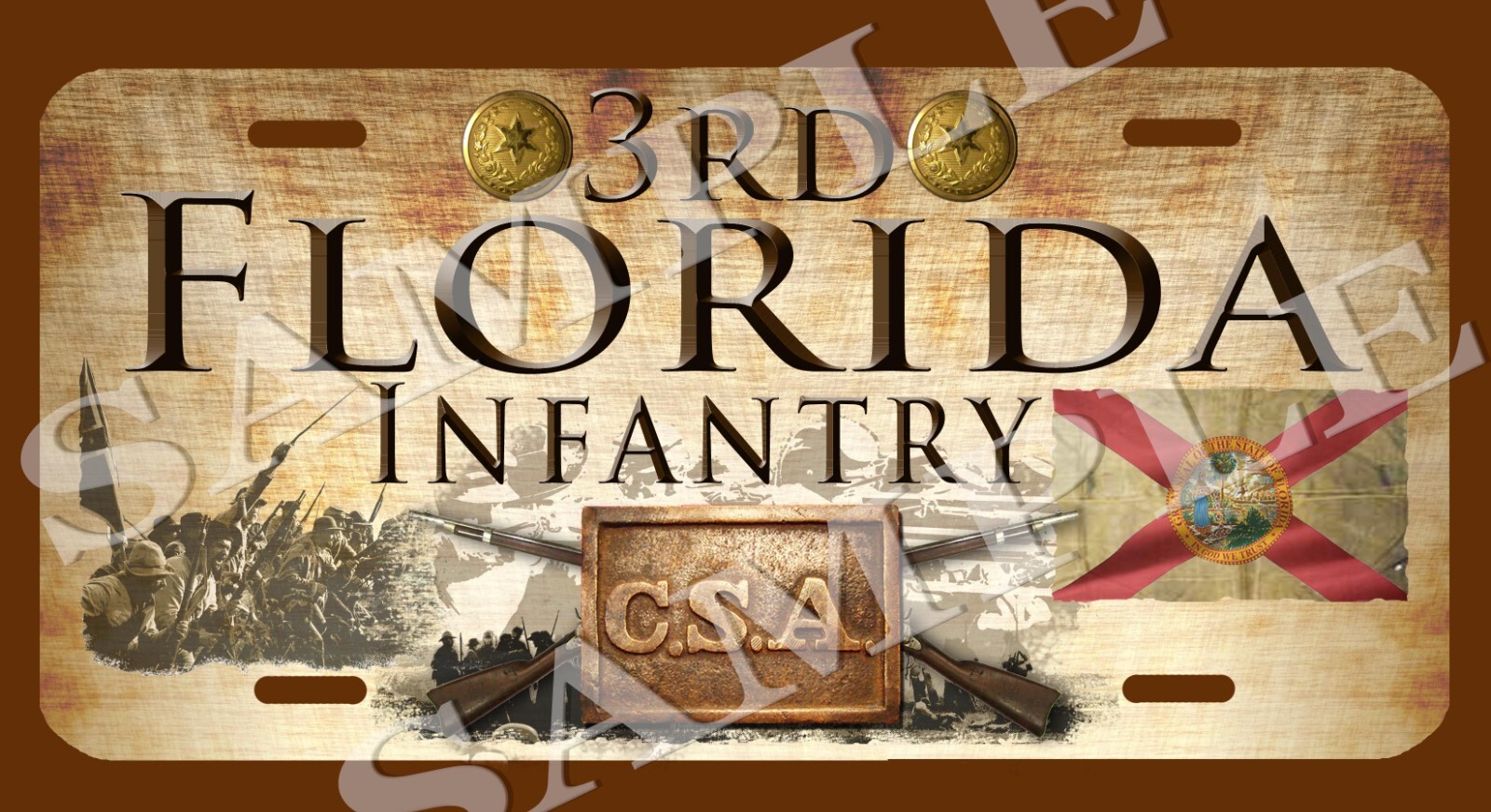 3rd Florida Infantry American Civil War Themed vehicle license plate | eBay