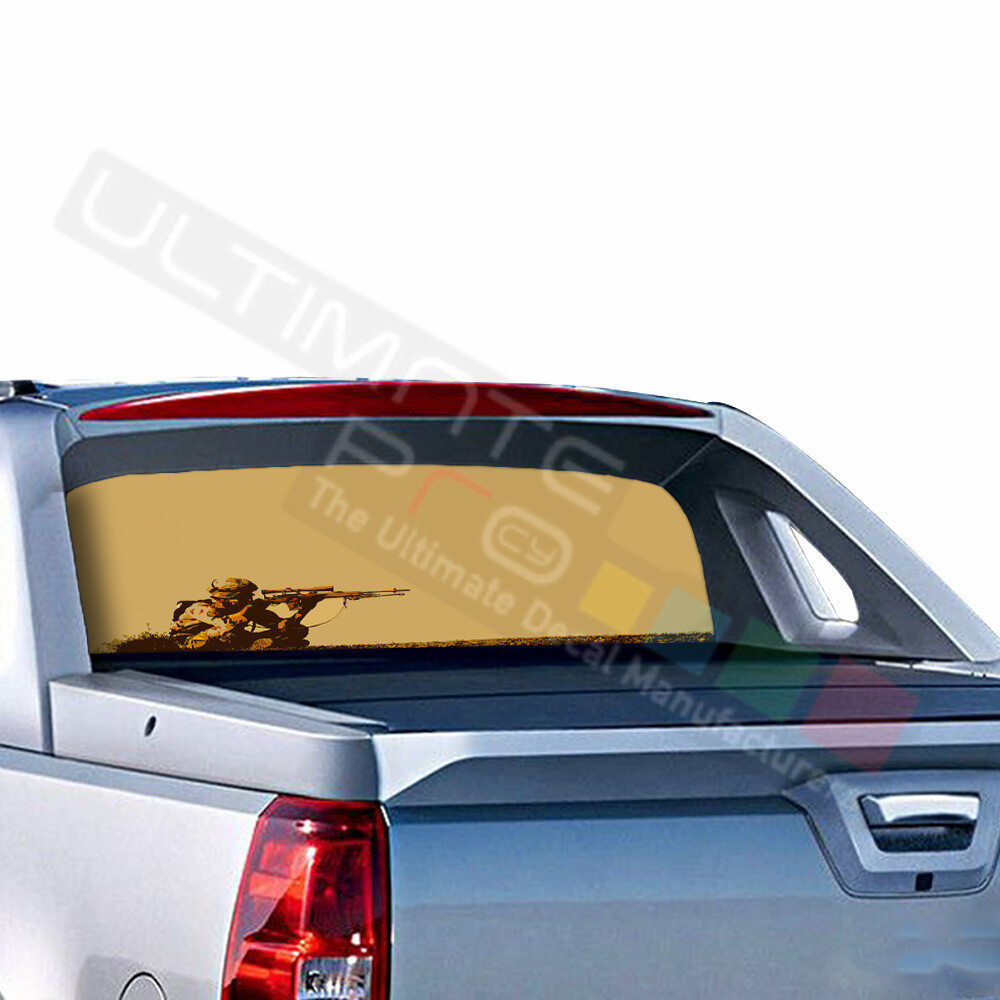 Army military Rear Window See Thru design Perforated for Chevrolet ...