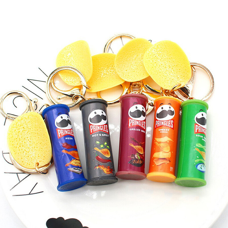Imitation Pringles Potato Chip KeyChain Bucket Snack Pizza Potato Chip ...