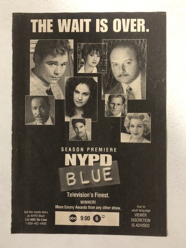 NYPD Blue Vintage Print Ad TV Advert David Caruso Dennis Franz Kim ...