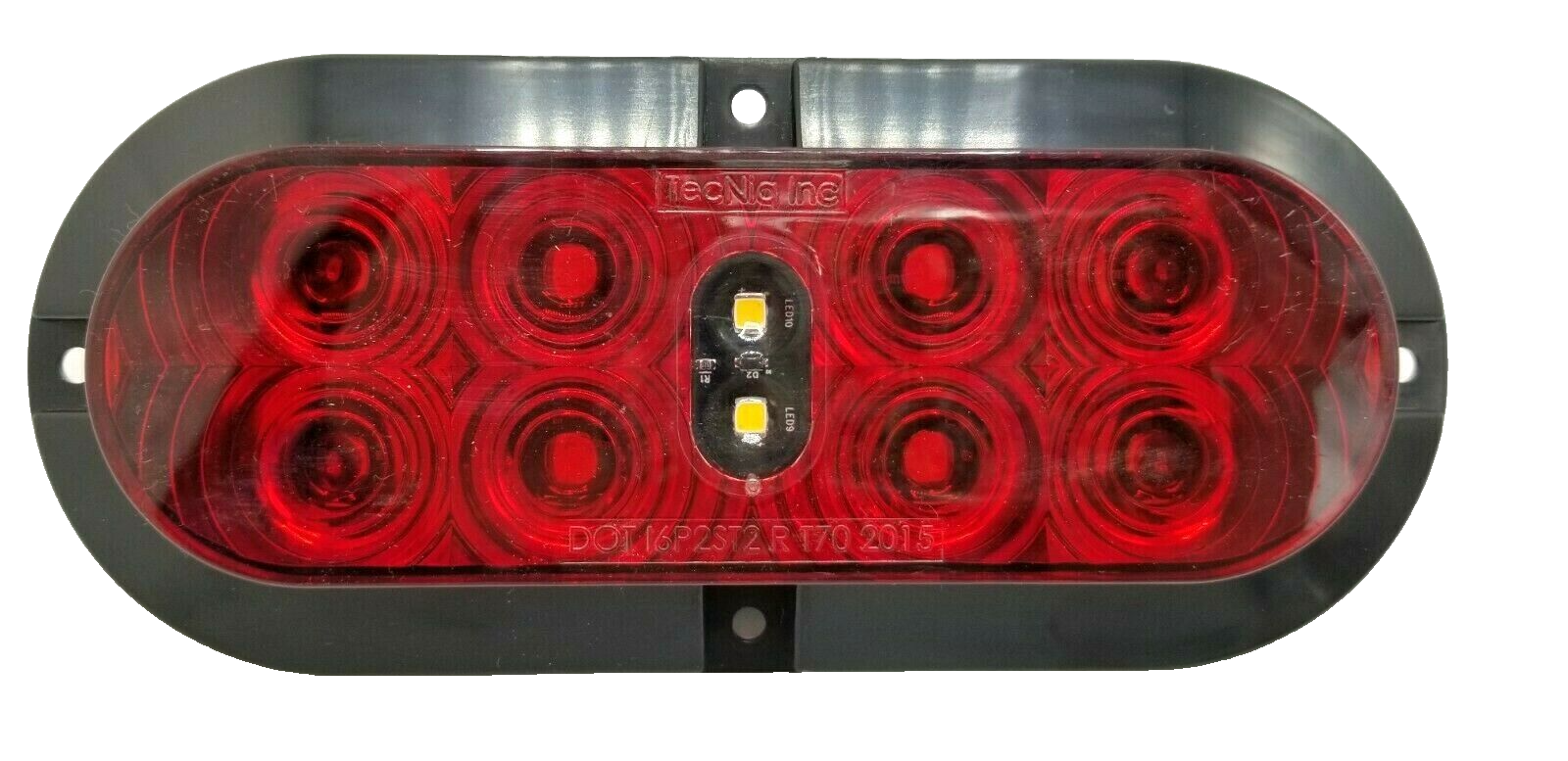 Two 6" Oval Red LED TecNiq Stop/Turn/Tail/Reverse Light Surface Mount ...