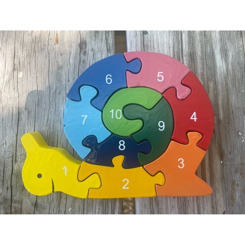 Number Snail Puzzle 10 Pieces Primary Colors | eBay