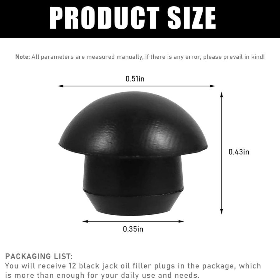 12 PCS Bottle Jack Oil Filler Plugs, Rubber Conical Hydraulic Jack Oil ...