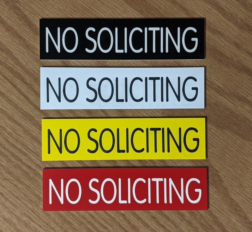 Engraved 1x4 NO SOLICITING Door Sign Wall Plaque Fence Keep Out ...