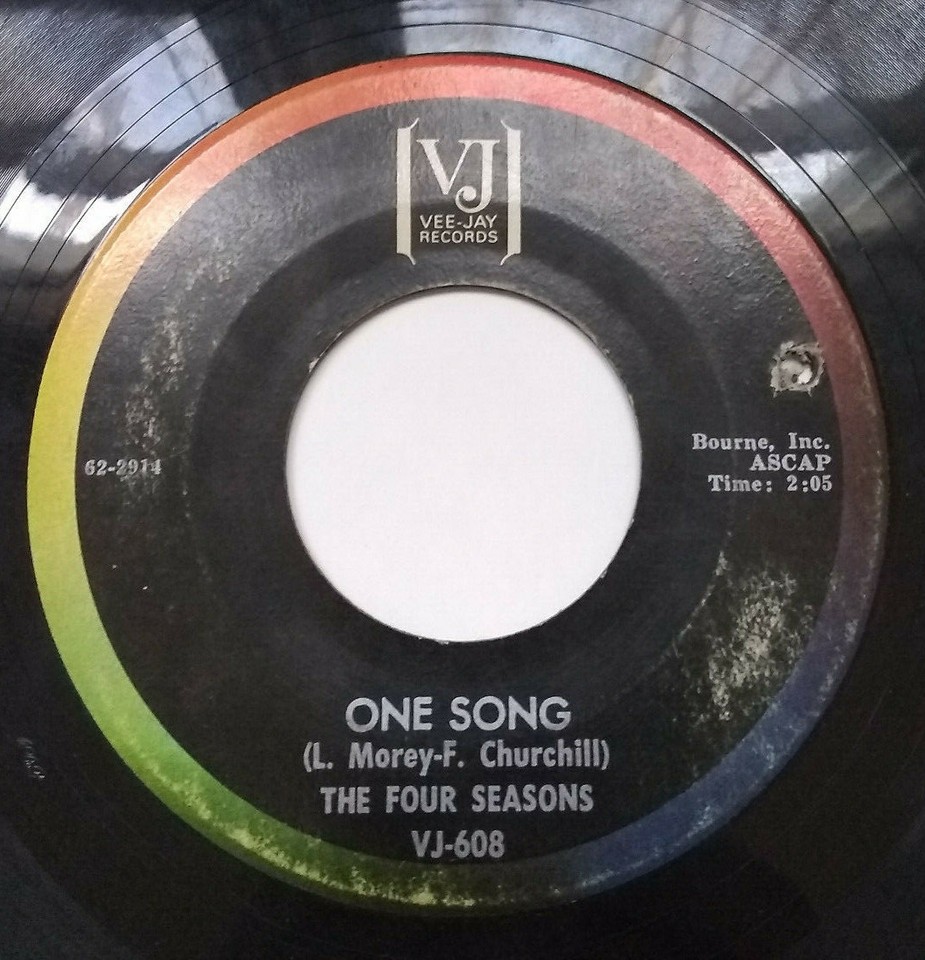 The Four Seasons Sincerely / One Song 7" Single 45rpm Vee Vinyl Record ...