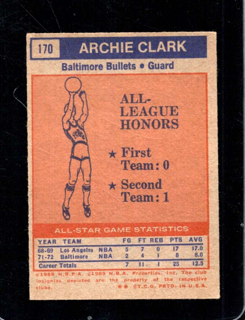 1972-73 TOPPS #170 ARCHIE CLARK VG+ AS *X67915 | eBay