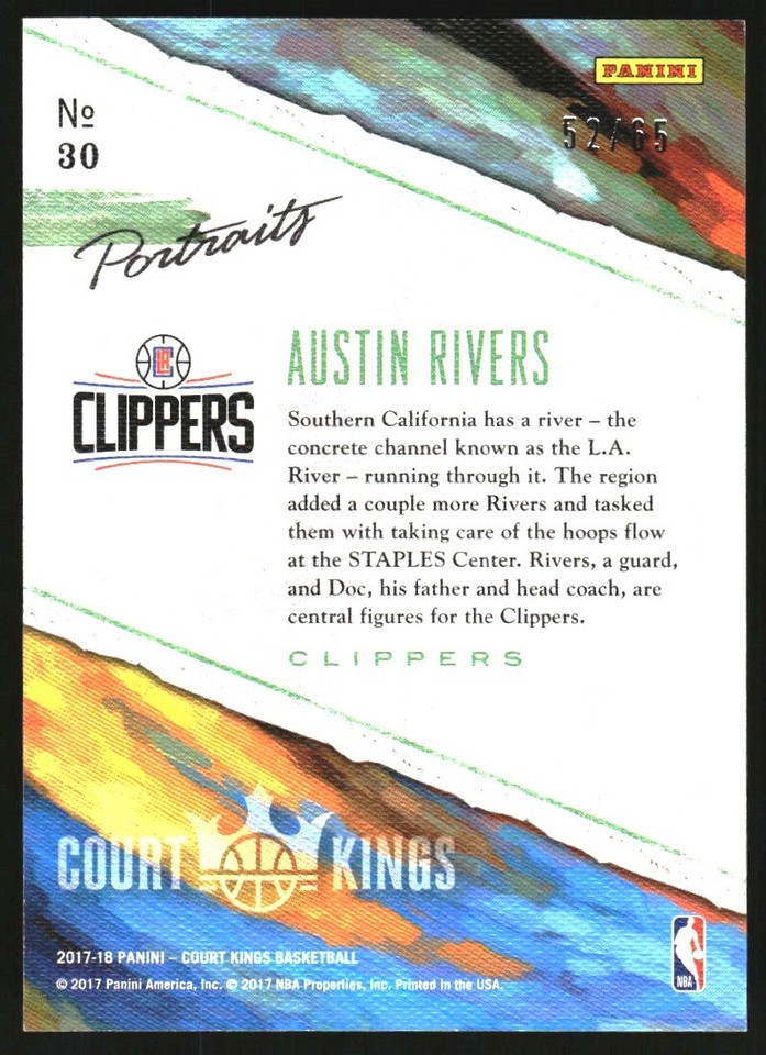 2017-18 Court Kings Portraits Ruby #30 Austin Rivers /65 | eBay