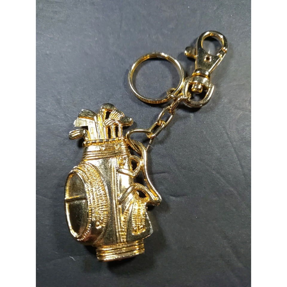 Golf Bag Gold Tone Keychain Purse Clip | eBay