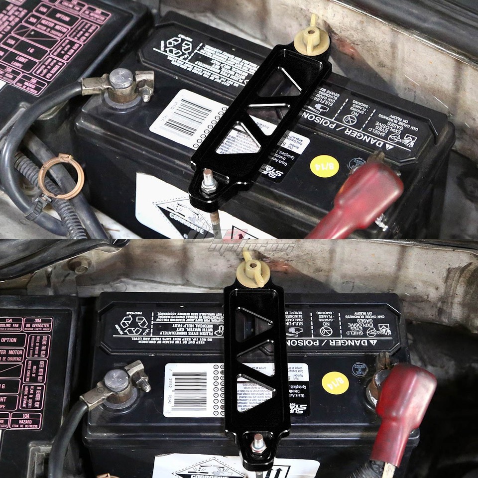 170MM/145MM BLACK ALUMINUM CAR BATTERY TIE DOWN MOUNT BRACKET HOLDER ...