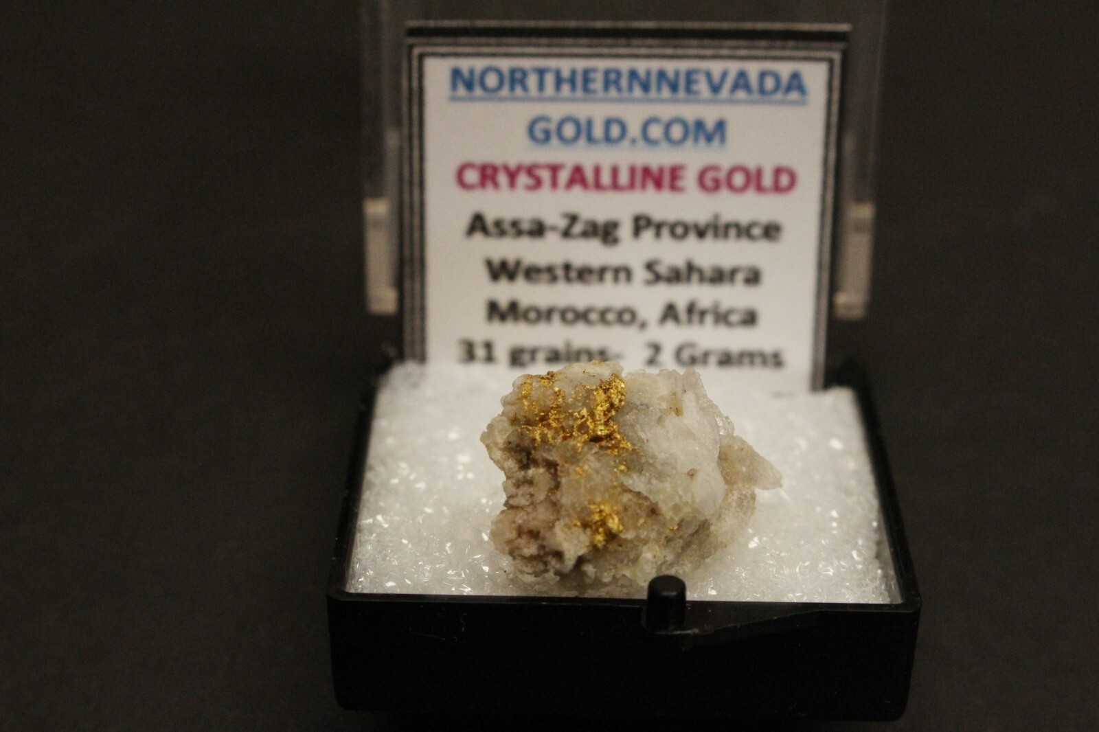 Gold specimen Crystalline Gold 2 Grams Western Sahara Assa-Zag, Morocco ...