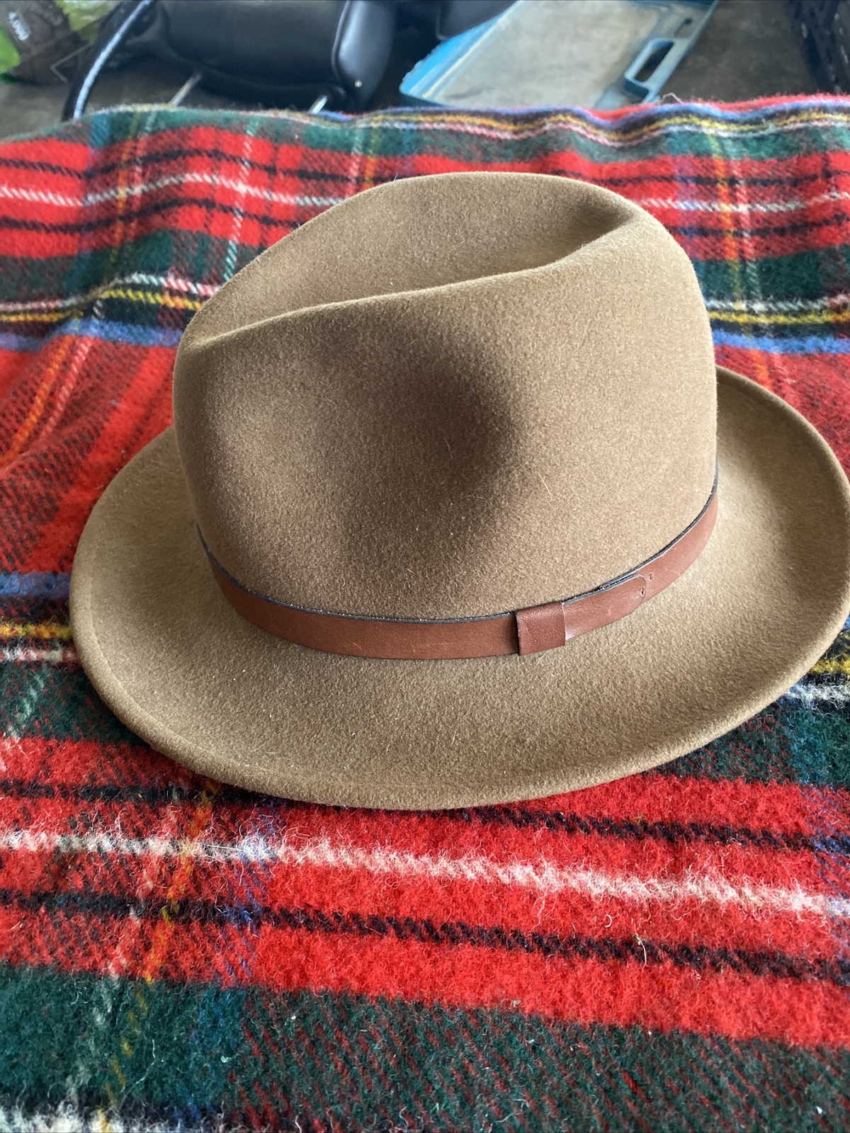 Pendleton Fedora Vtg Brown Wool Felt Western Cowboy Hat w Leather Band ...