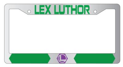 Lex Luthor Chrome License Plate Frame DC | eBay