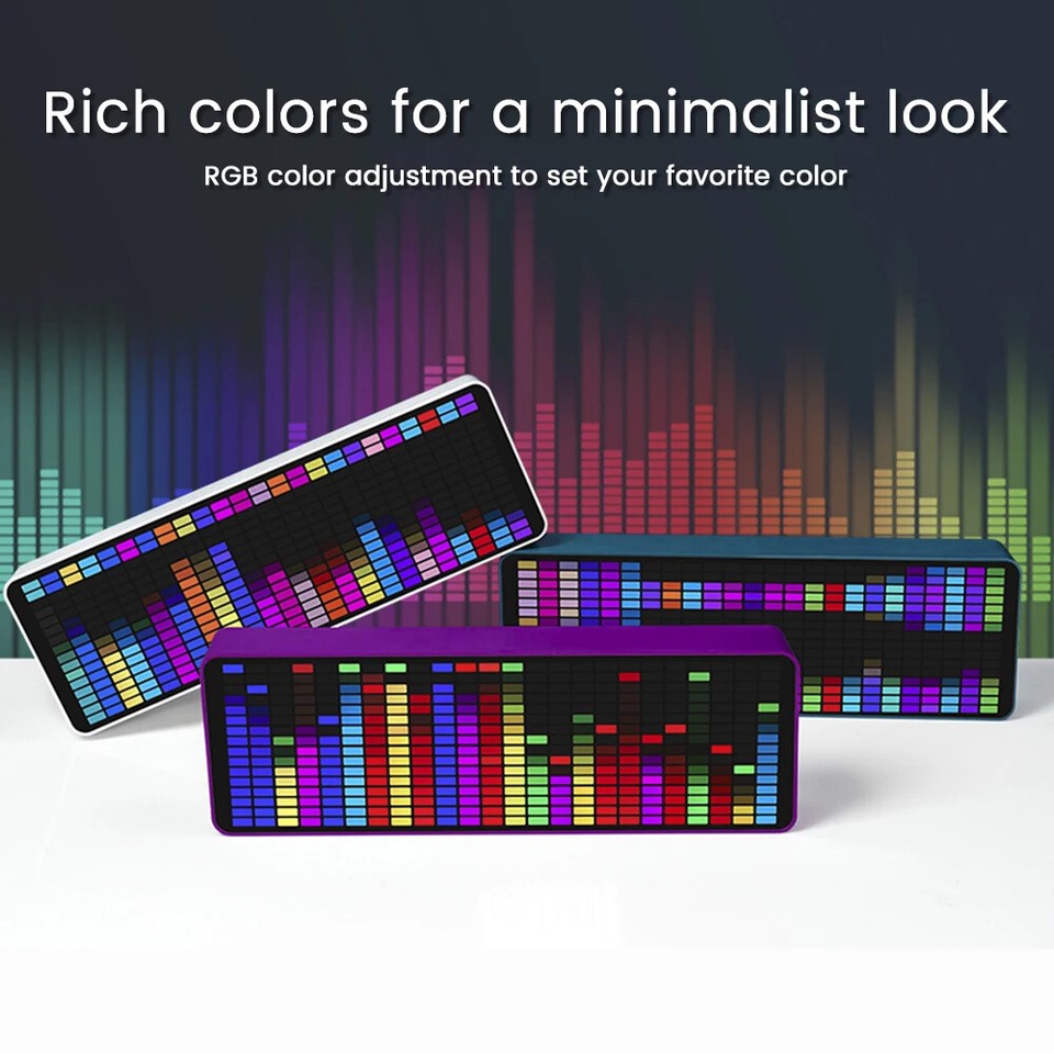 RGB Music Spectrum Display LED Pickup Ambient Light Level Indicator ...