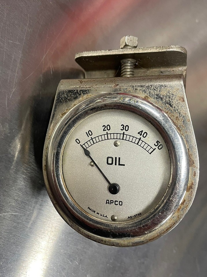 Vintage APCO Oil Pressure PSI Gauge Model A T SCTA Hotrod Dash Panel ...