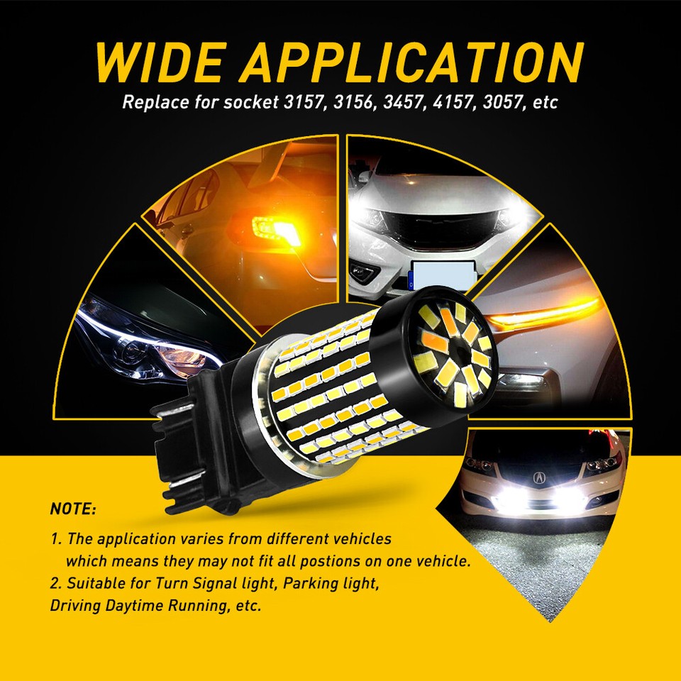 2X White and Amber Dual Color Switchback 3157 3056 3156 4057 4157 LED ...