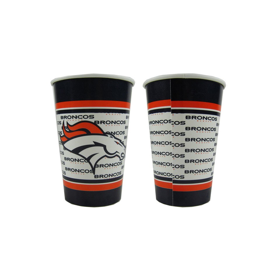 New NFL Denver Broncos 20 Disposable 16oz Paper Cups Party-Ware ...