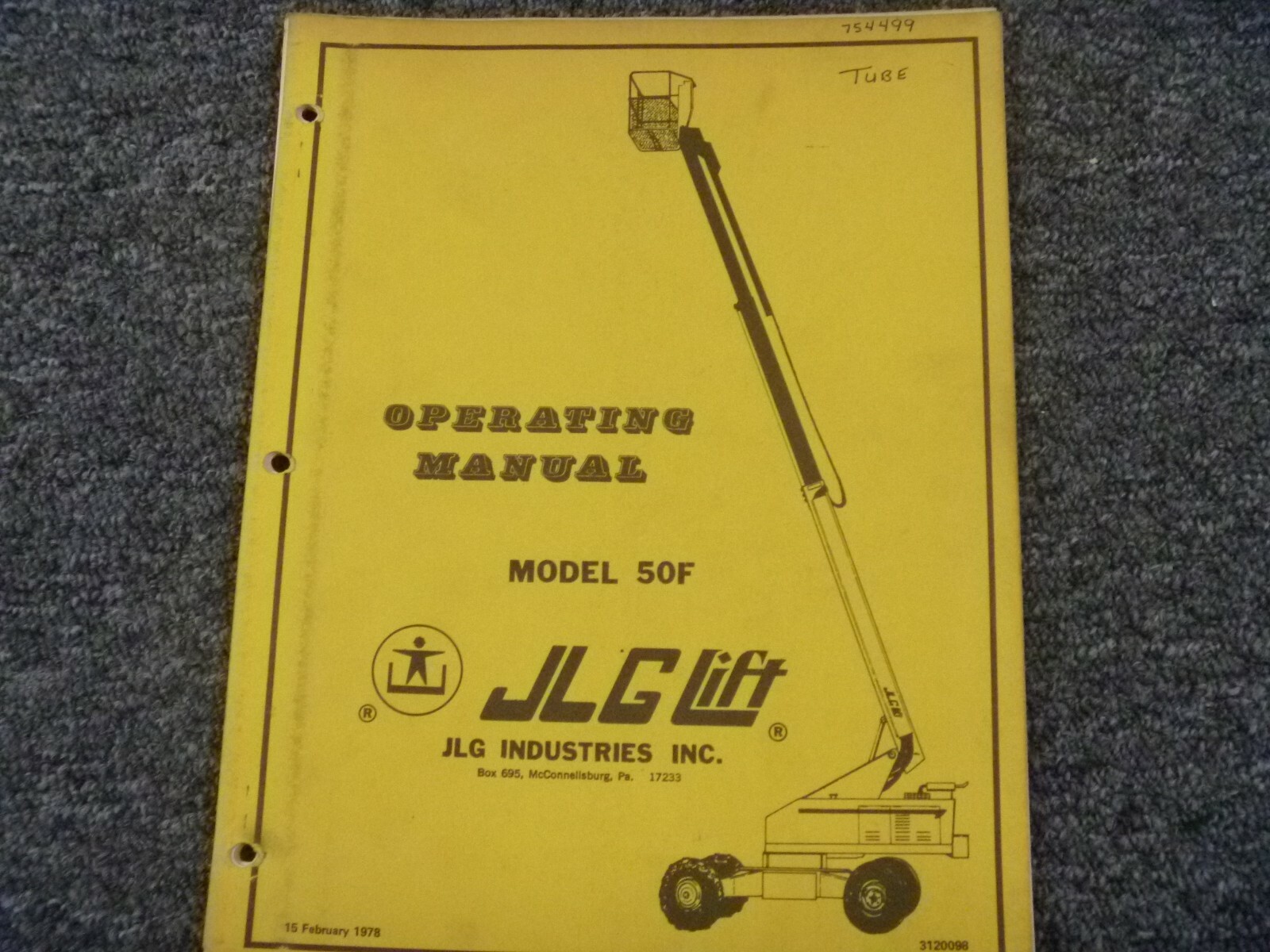 JLG 50F Telescopic Aerial Boom Lift Owner Operator Maintenance Manual ...