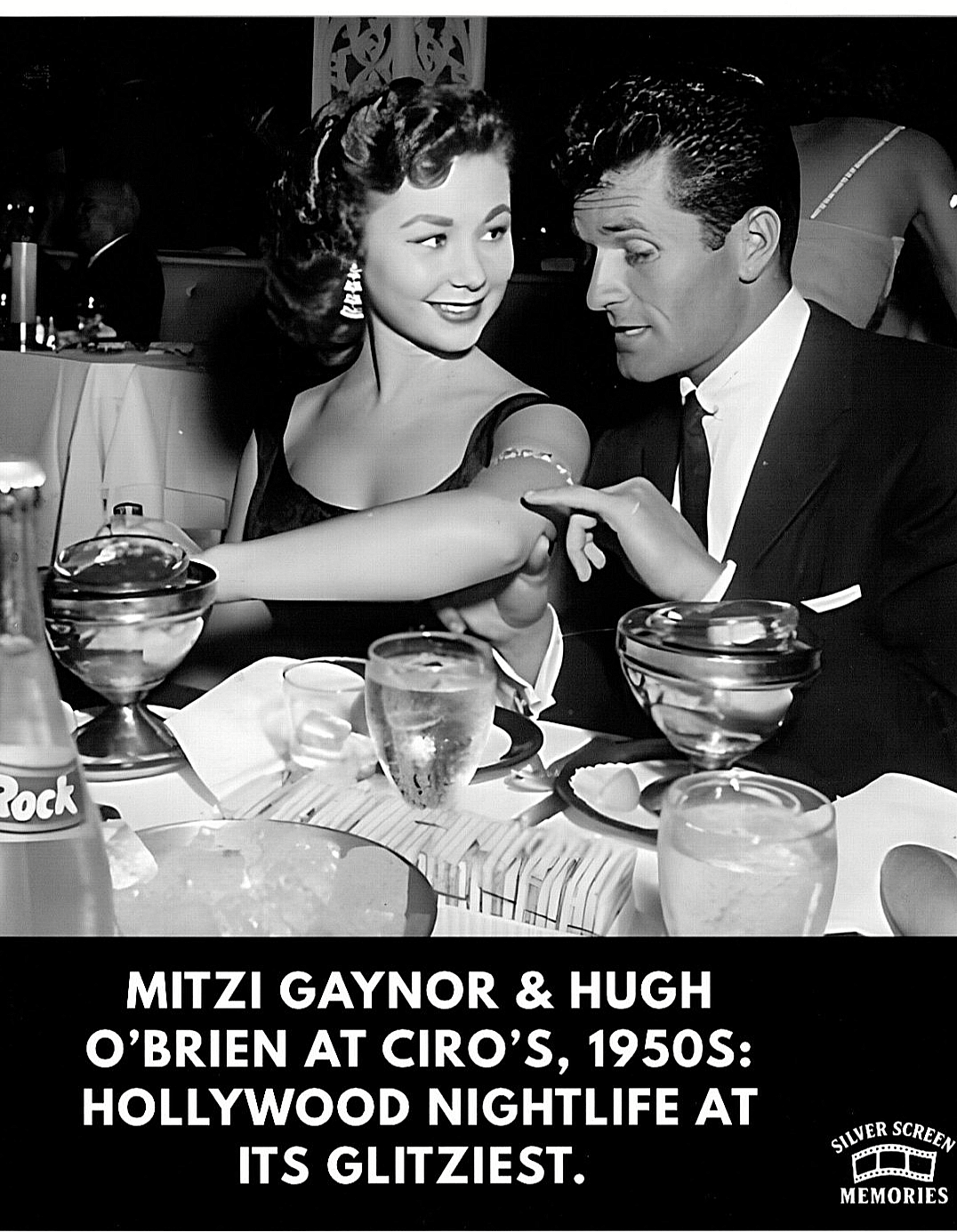 8x10 B&W PHOTO of MITZI GAYNOR & HUGH O'BRIEN at Ciro's Nightclub in ...