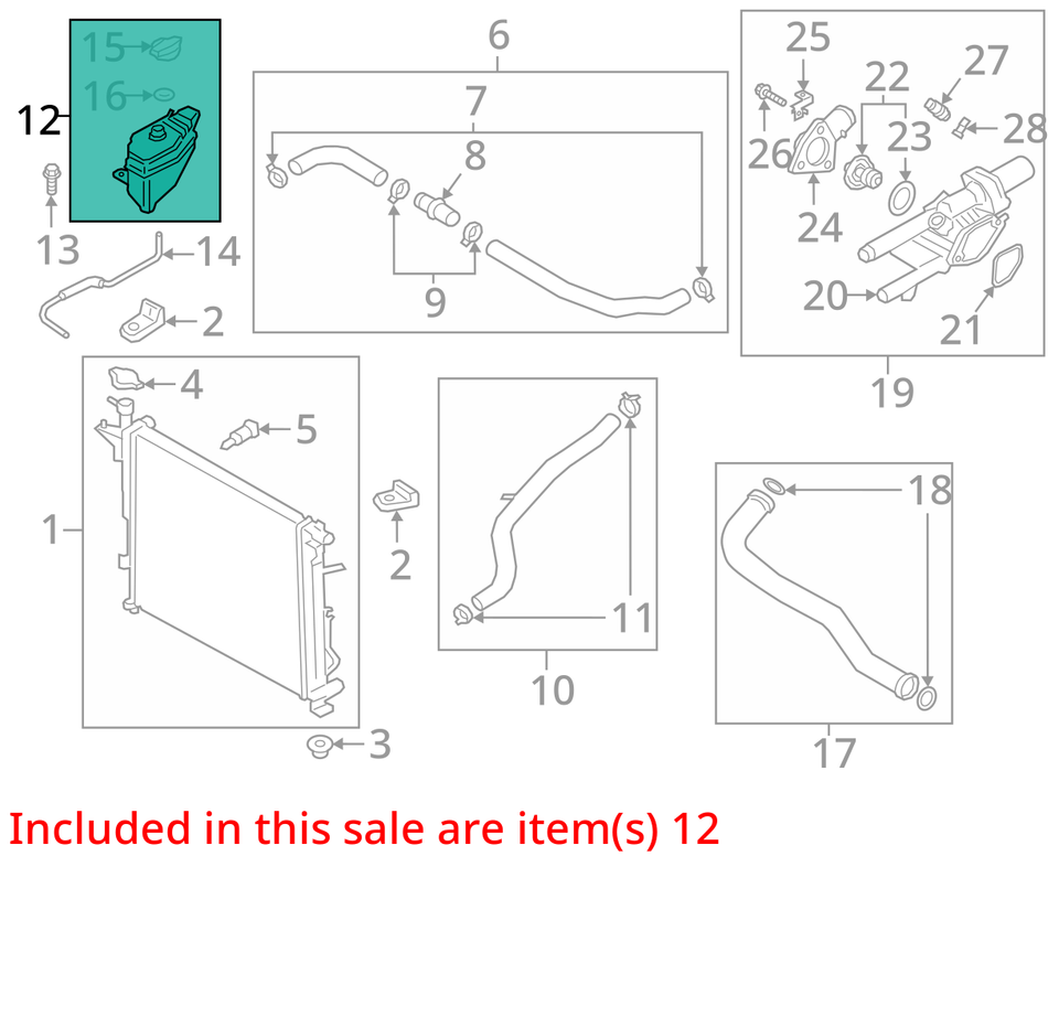 2023 Hyundai Palisade Coolant Overflow Bottle OEM 16K Miles ...