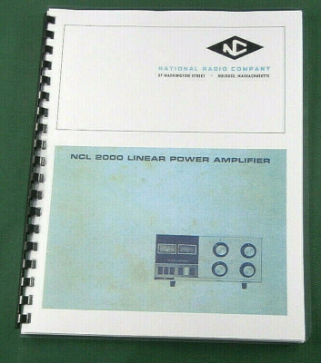 National NCL-2000 Instruction Manual: 11"X17" Foldout Schematic ...