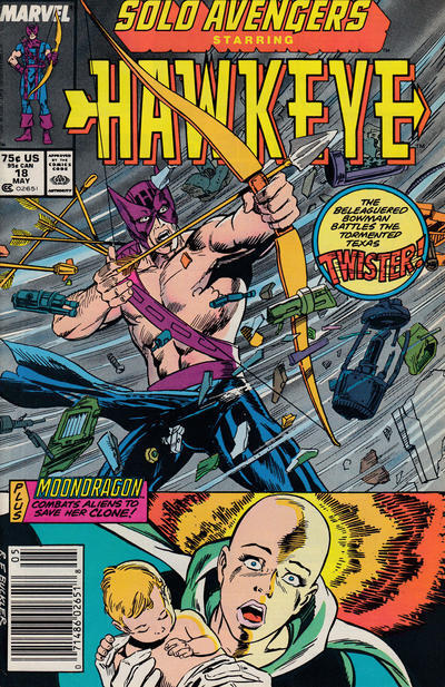 Solo Avengers #18 (Newsstand) FN; Marvel | Hawkeye/Moondragon - we ...