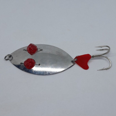 Herters Glass Eye Spoon Nickel Red 2/3 oz 2 3/4" Vintage Lure | eBay