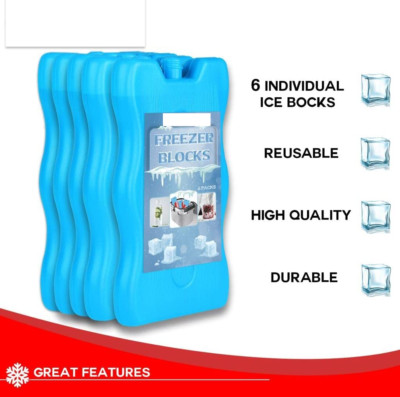 Freezer ice Reusable Cooler Blocks ideal for a Picnic Lunch Boxes Cool ...