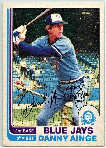 1982 O-PEE-CHEE #125 DANNY AINGE RC ROOKIE - TORONTO BLUE JAYS EX RAW ...