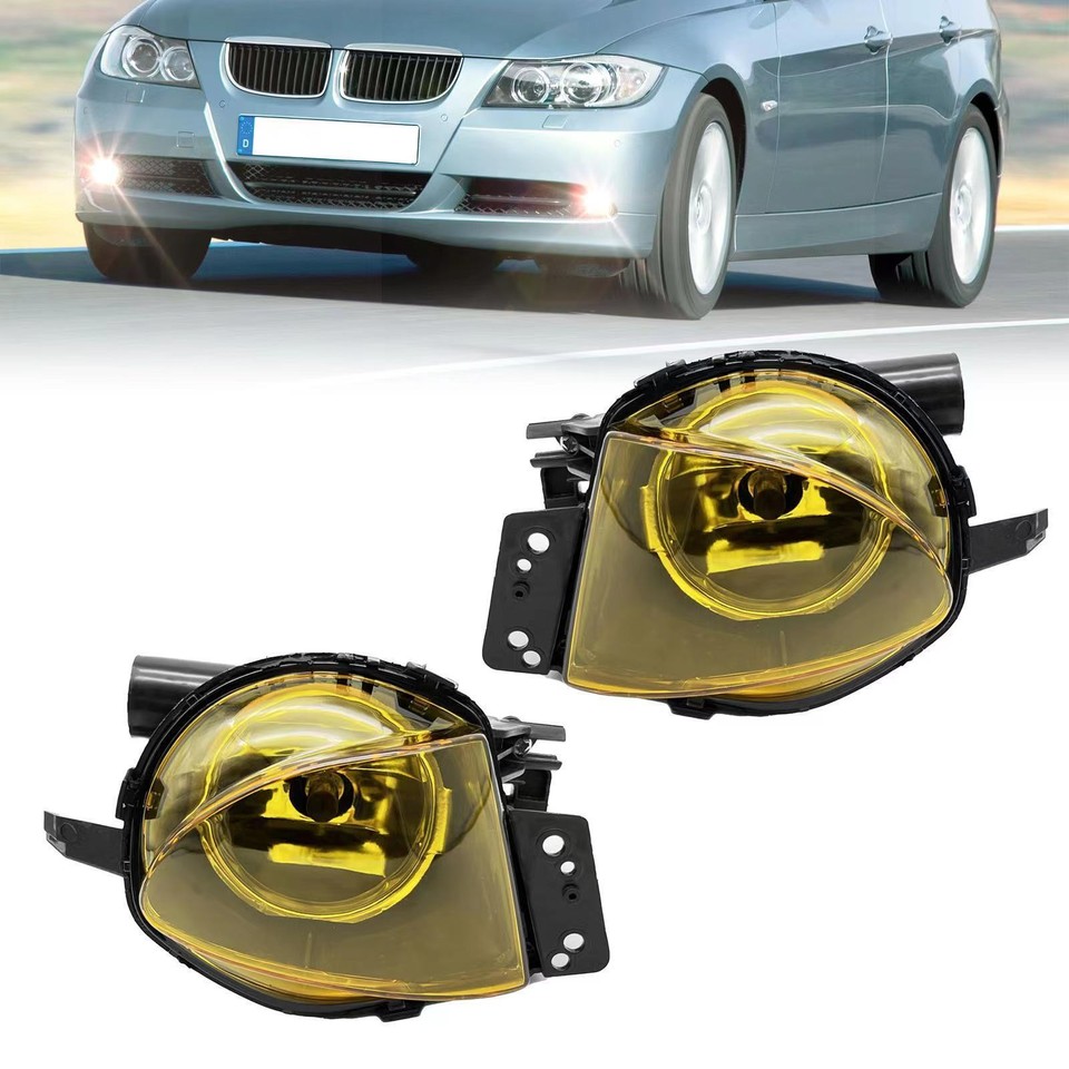 For 2006-2008 BMW E90 325i 328i 330i 335i Yellow Lens Bumper Fog Lights ...
