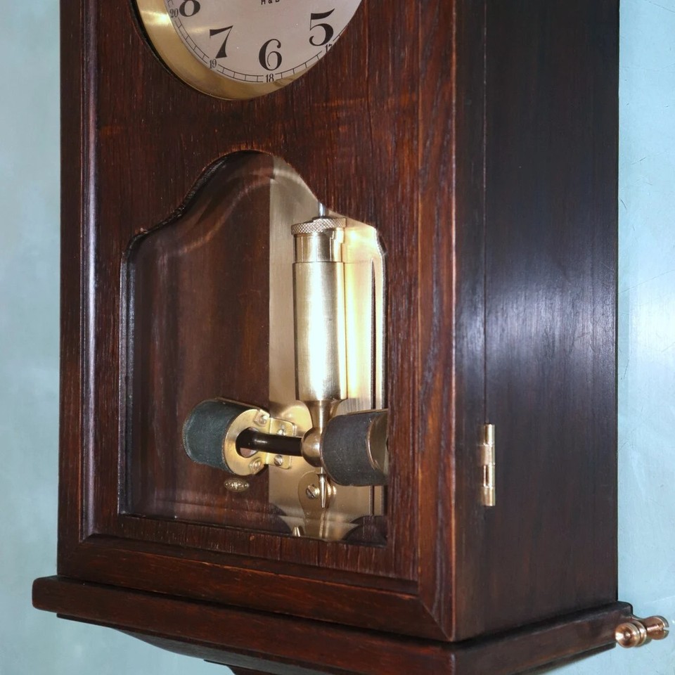 ATO HALLER & BENZING Antique Wall TOP Clock 1920s ELECTRIC! Super RARE ...