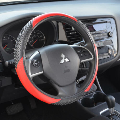 BDK Sports Grip Steering Wheel Cover 14.5-15.5 Inches Universal Fit Red ...