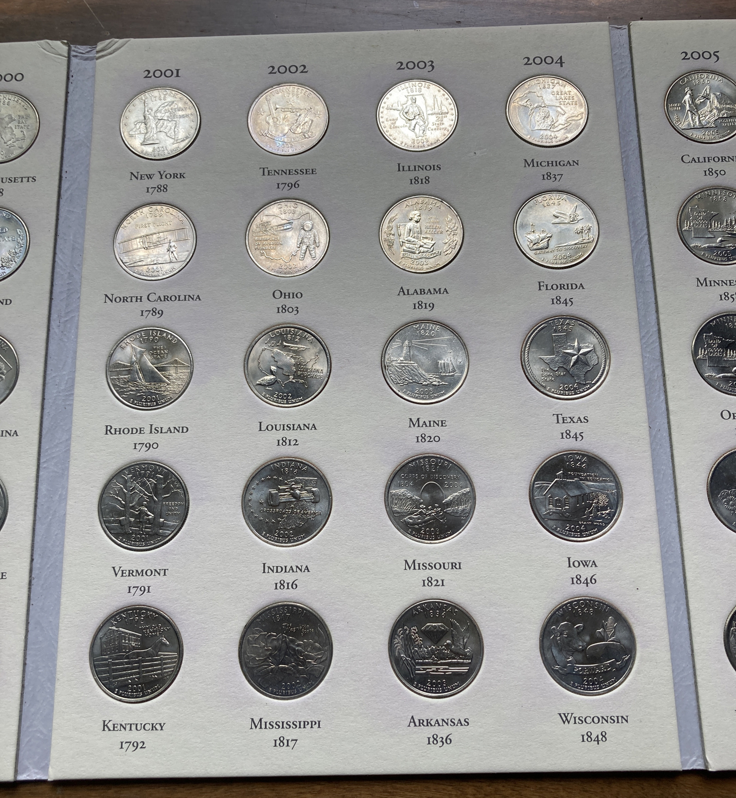 Fifty State Quarter Album 1999-2008 w 52 Coins LITTLETON 50 State ...
